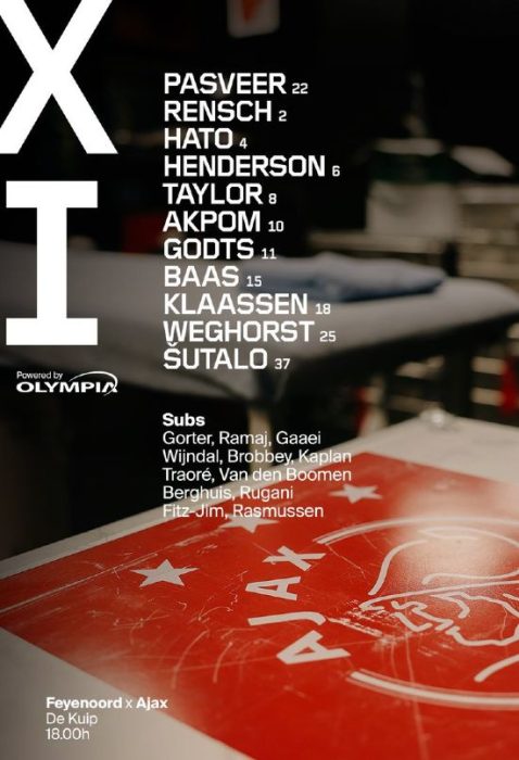 Feyenoord vs Ajax Amsterdam 2024 Lineups, Timeline & Stats | FEY AJA 0 ...